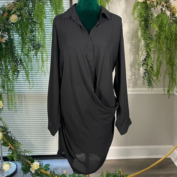 krisa | Dresses | Krisa Drape Button Front Mini | Poshmark